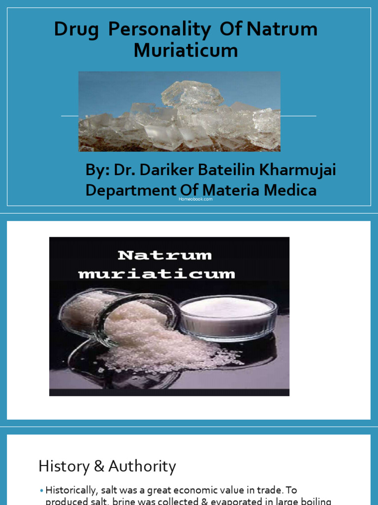 Drug Personality of Natrum Muriaticum | PDF | Sodium Chloride | Osmosis