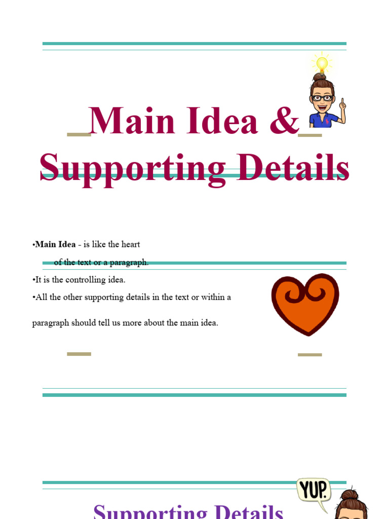 Main Idea & Supporting Details | PDF