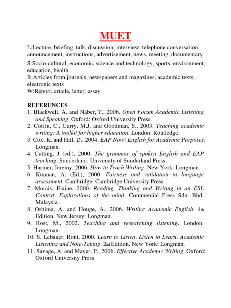 MUET | PDF | Foreign Language Studies