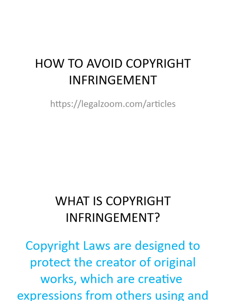 How To Avoid Copyright Infringement | PDF | Politics