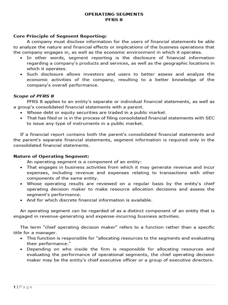 Segment Reporting Essentials | PDF | Technology & Engineering
