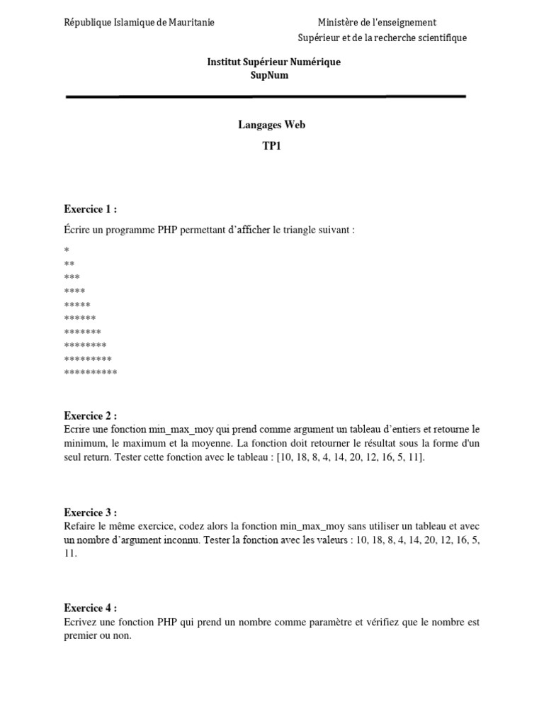 Langages Web TP1 | PDF | Méthodes et références pédagogiques | Technologie et ingénierie