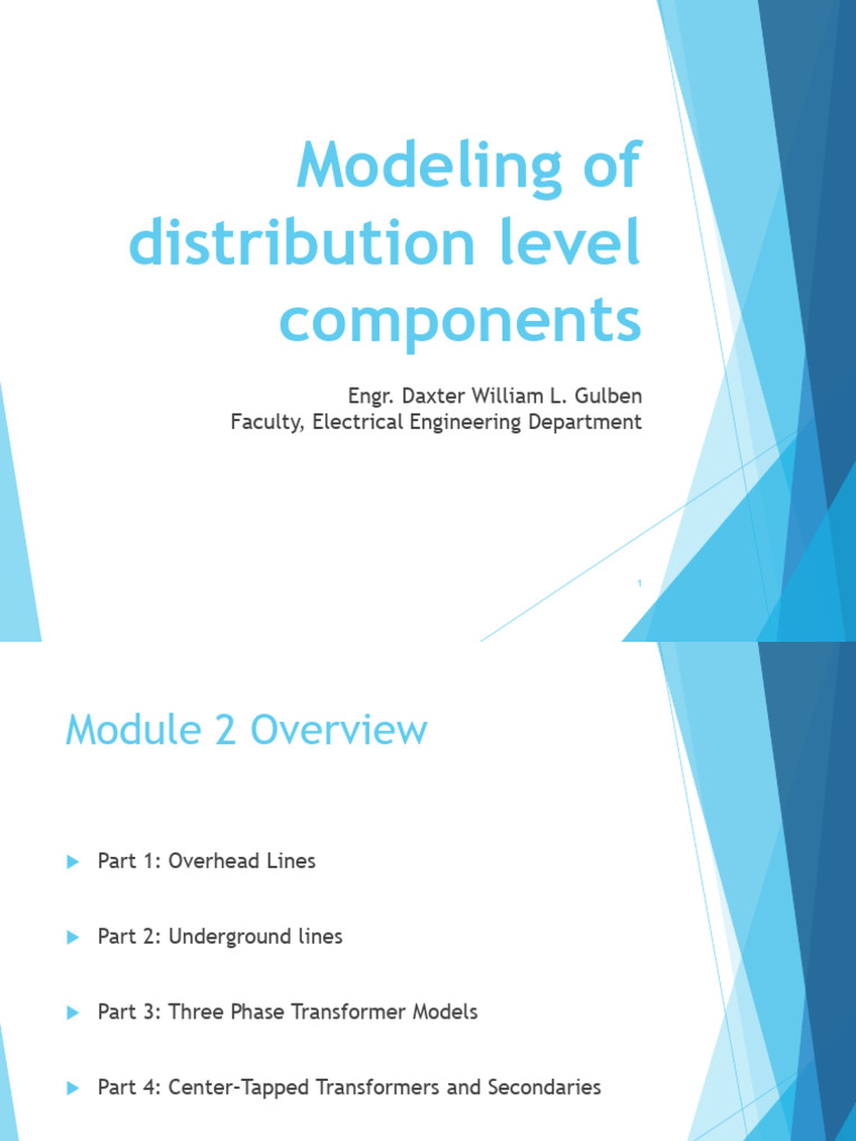 Lec 4 Modeling of Distribution System Components | PDF | Electrical ...