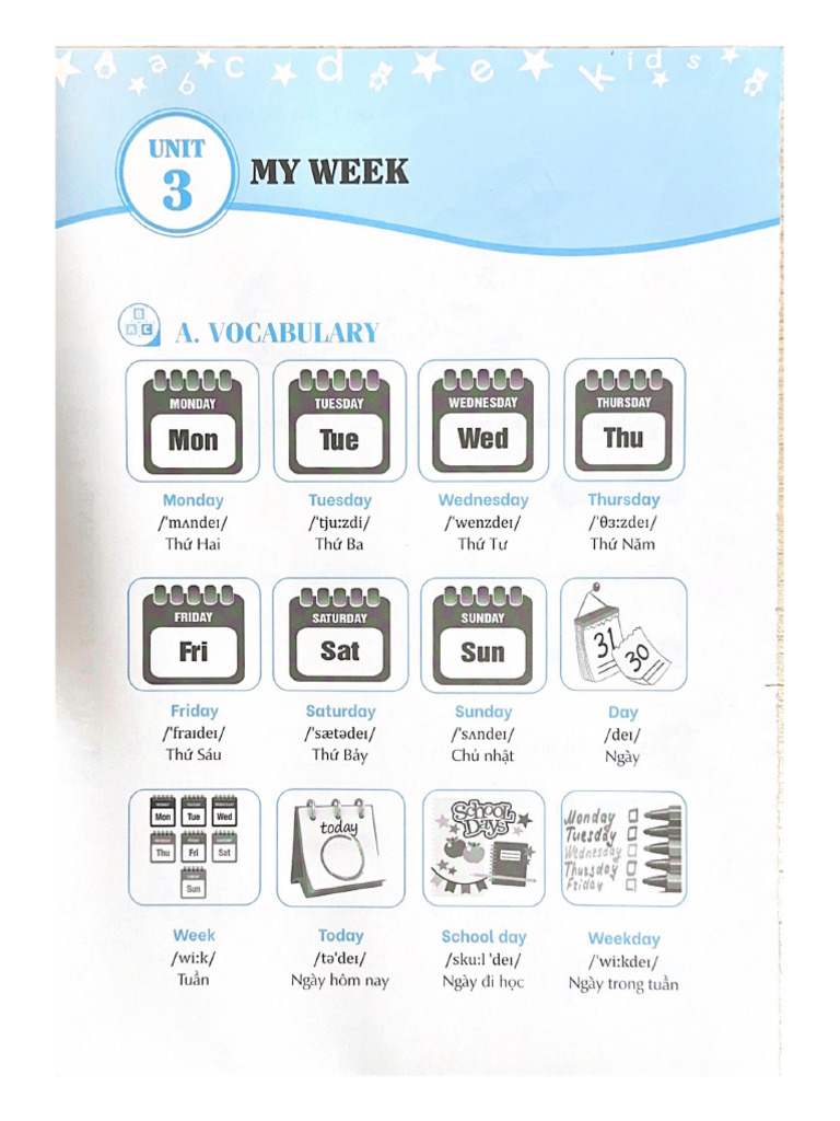 Unit 3. MY WEEK | PDF
