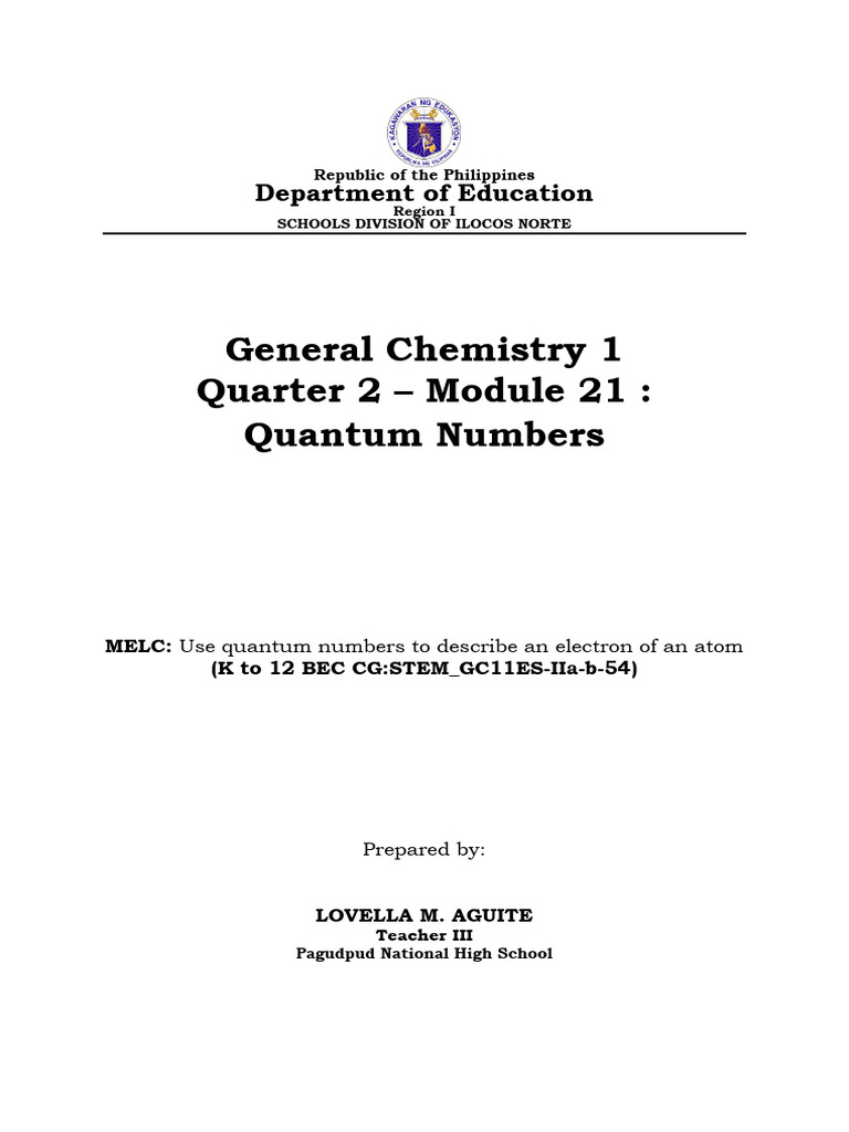GENCHEM1 12 Q1 WEEK6 MELC21 MOD Aguite Lovella FINAL Sherwin Jay ...
