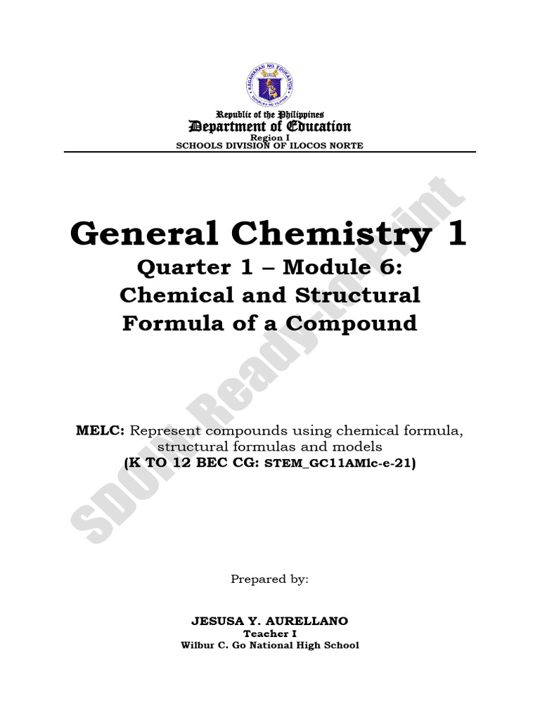GENCHEM1 12 Q1 Week3 Mod6 MELC06 MOD Aurellano Jesusa | PDF