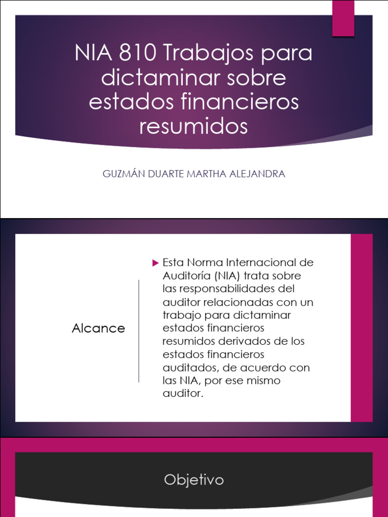 NIA 810 para Dictaminar Estados Financieros | PDF | Contralor | Auditoría