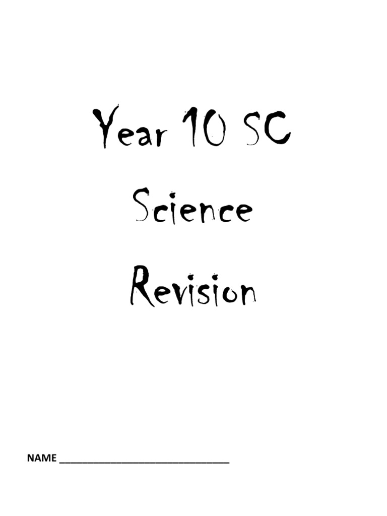 Year 10 SC Science Booklet | PDF | Nuclear Physics | Atoms