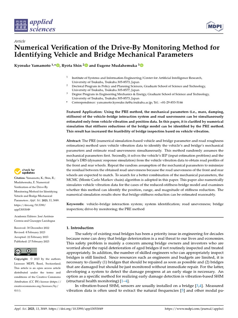 Numerical Verification Of The Drive By Monitoring Method For