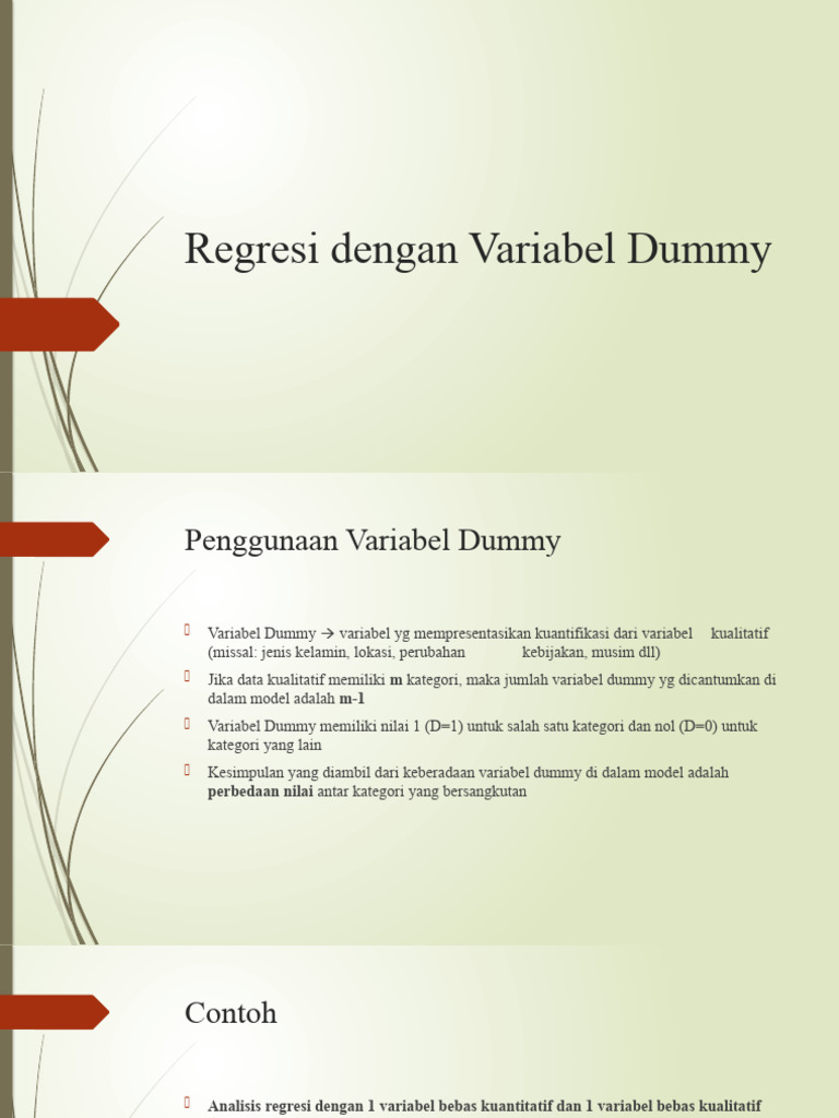 Materi 5 Regresi Variabel Dummy | PDF
