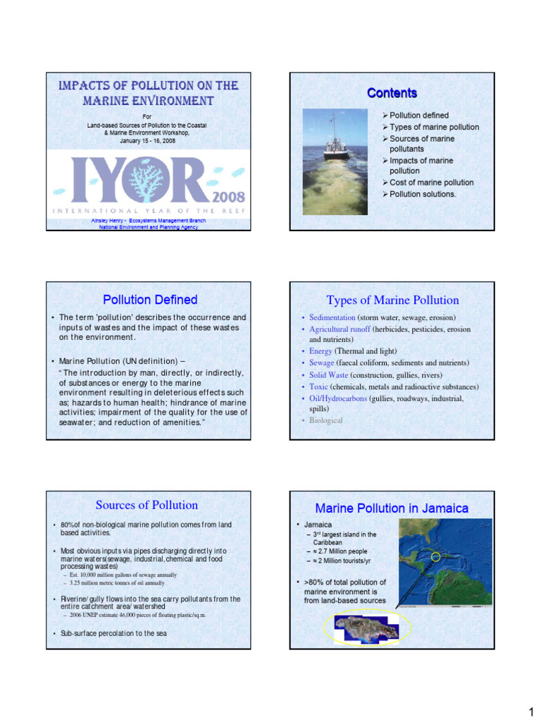 Impacts of Pollution On The Marine Environment - NEPA | PDF | Pollution ...
