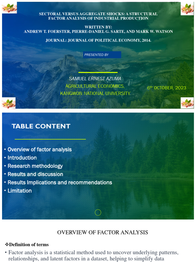 Advanced Eons Presentation | PDF | Factor Analysis | Variance