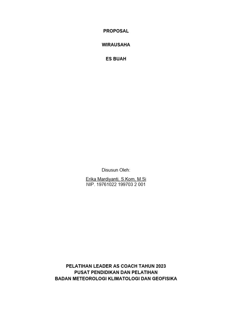 Proposal Es Buah Enak | PDF | Bisnis