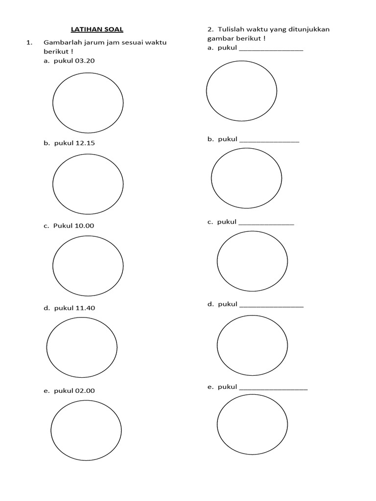 Latihan Soal Jam | PDF