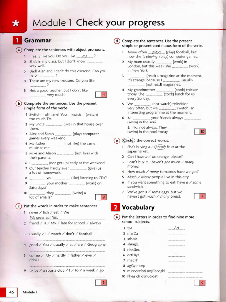 Level 1 Module Check 4 Unidad | PDF | English Language | Linguistics