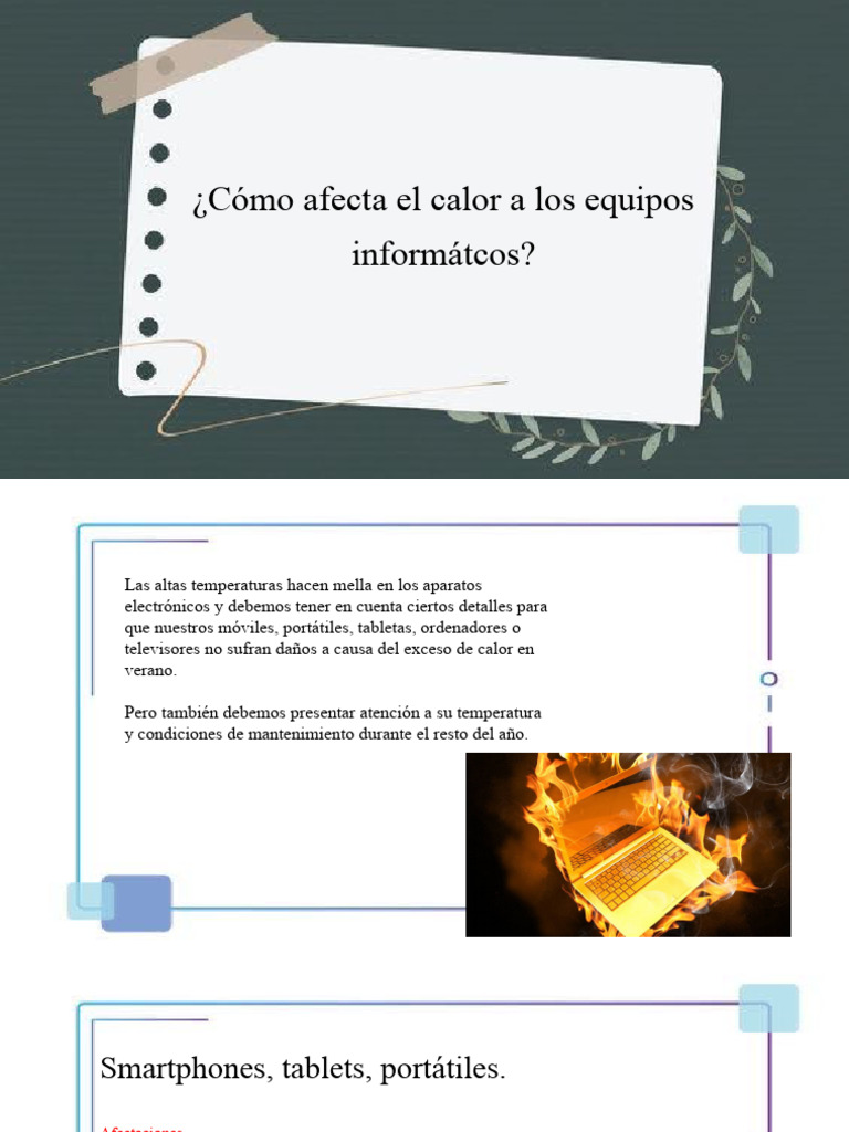 ¿Cómo Afecta El Calor A Los Equipos Informáticos? | Descargar gratis PDF | Tableta | Hardware de ...