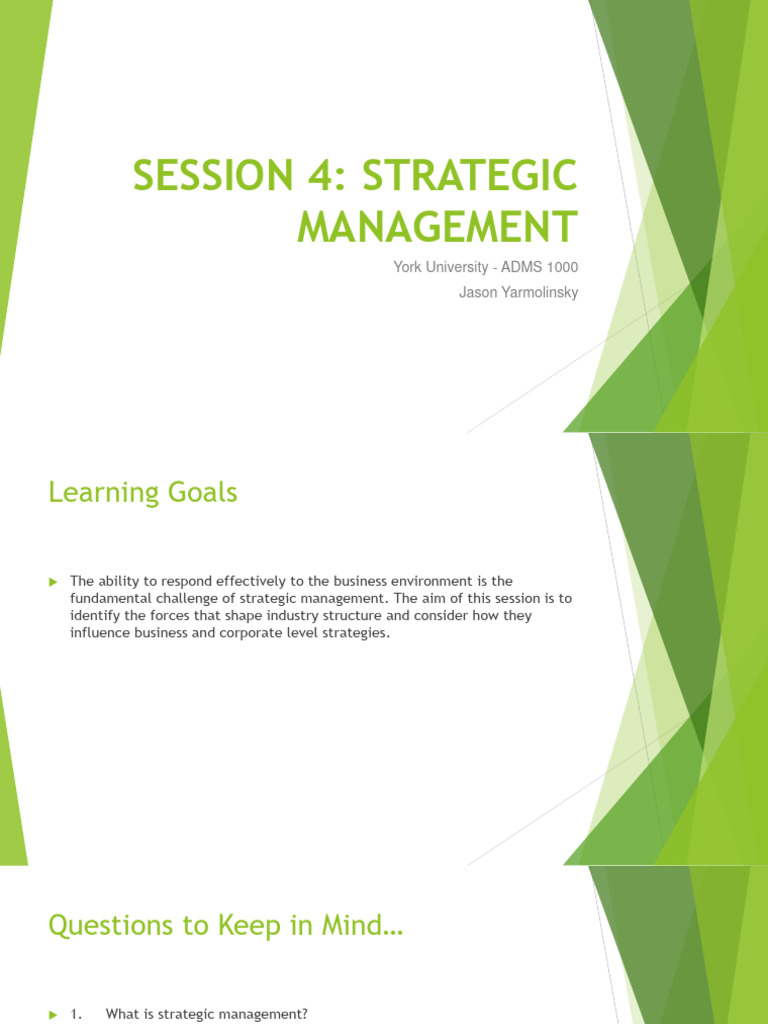 ADMS 1000 - Session 4 Slides | PDF | Strategic Management | Competitive ... ADMS 1000 - Session 4 Slides | PDF | Strategic Management | Competitive ...