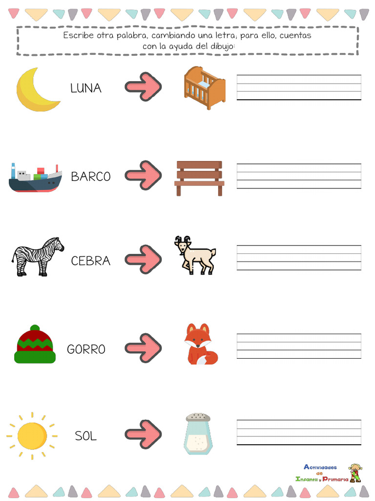 Forma Palabras Cambiando Una Letra | PDF