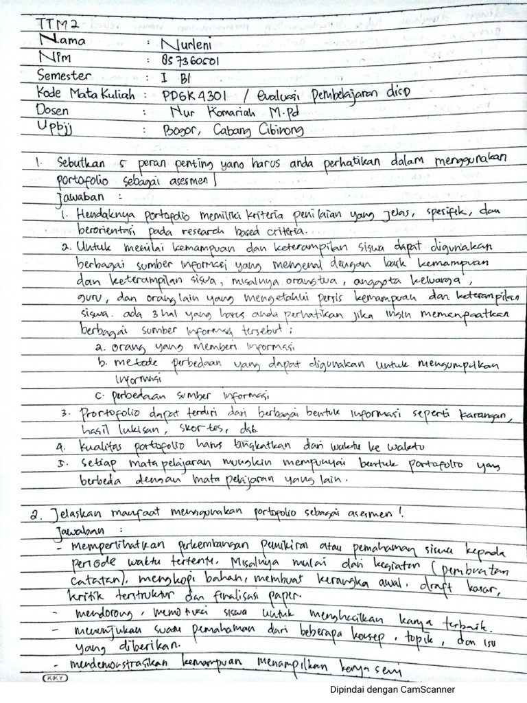 TTM 2 Evaluasi Pembelajaran Nurleni | PDF