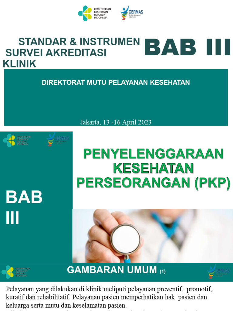 Standar Akreditasi Klinik Bab III | PDF