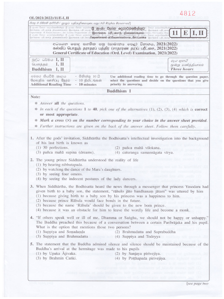 Eol 2021 Buddhism PP I II | PDF