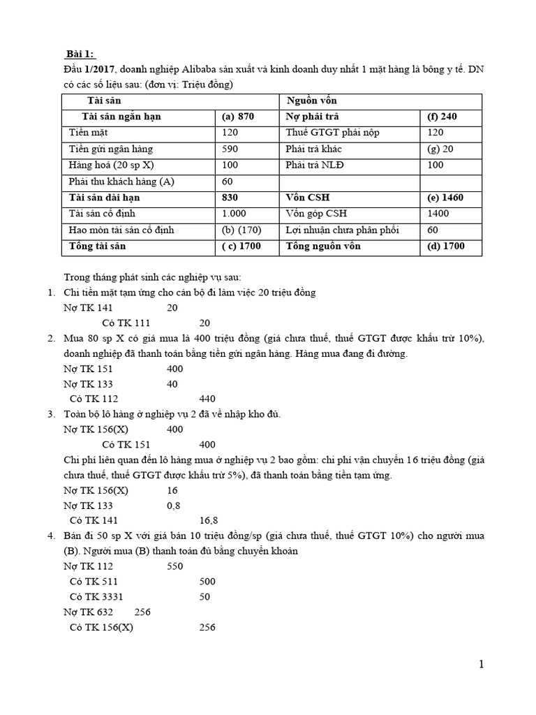 Đáp Án Bài Tập C5 | PDF