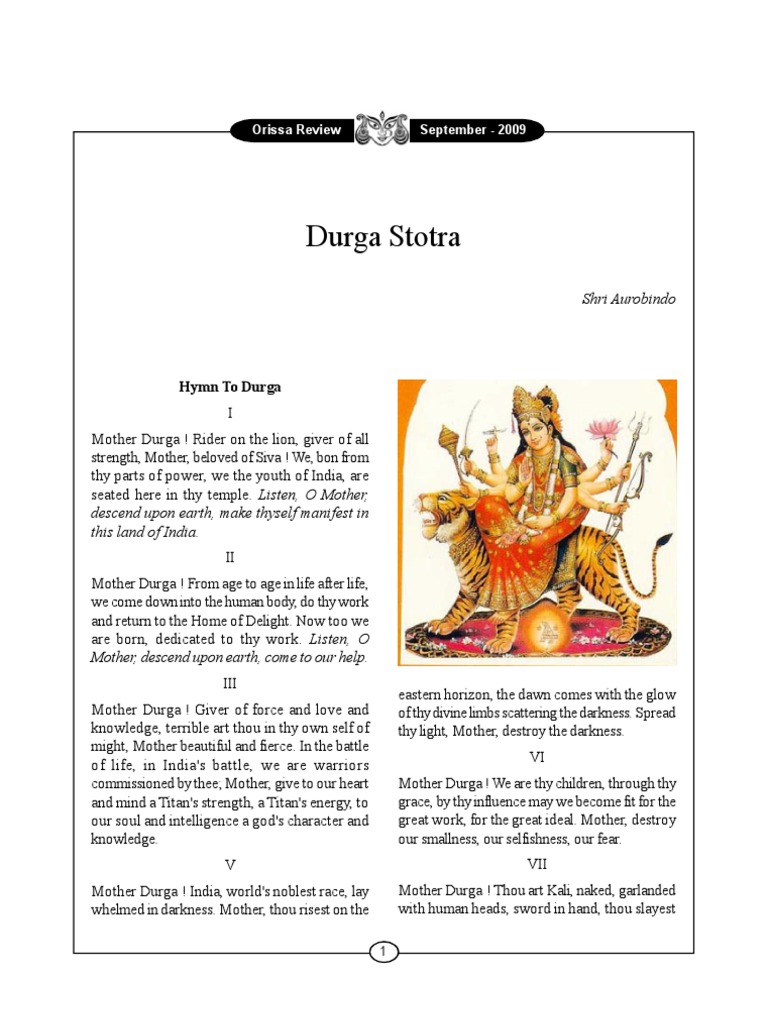 Durga Stotra English | PDF | Kali | Religious Belief And Doctrine