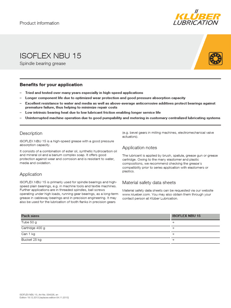 Isoflex NBU | PDF