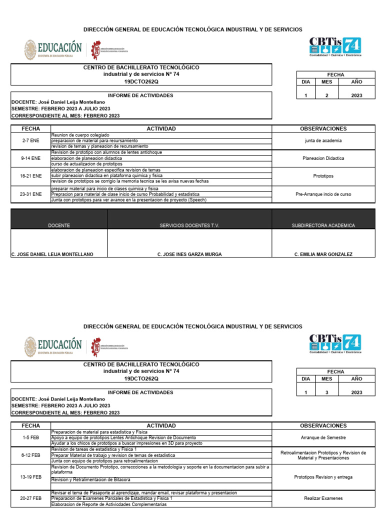Formato Actividades Complementarias 2023 | PDF | Observación | Metodología