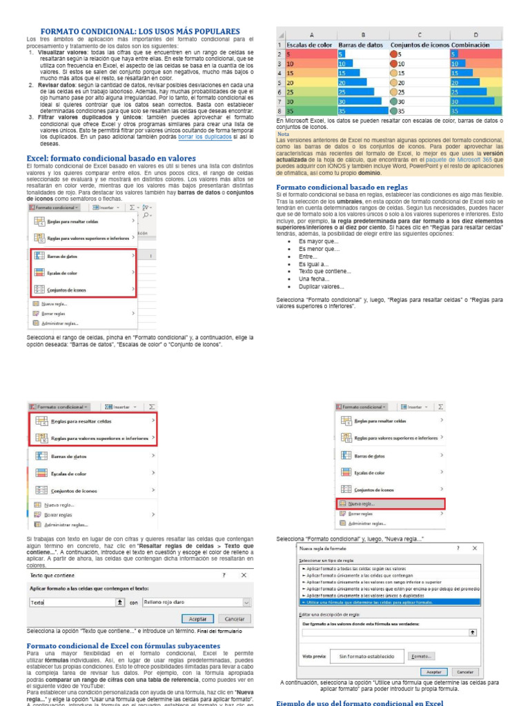 Ficha 02 - Formato Condicional y Uso de Reglas en Excel | PDF | Microsoft Excel | Software