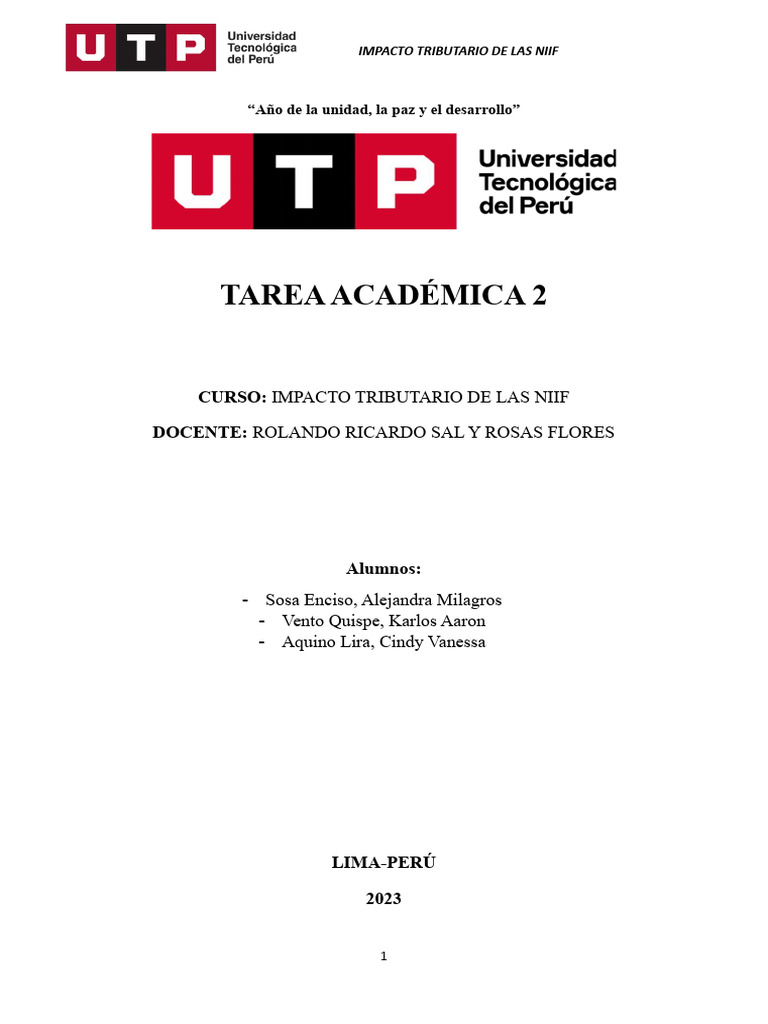 Ta 2 - Impacto Niif Final | PDF
