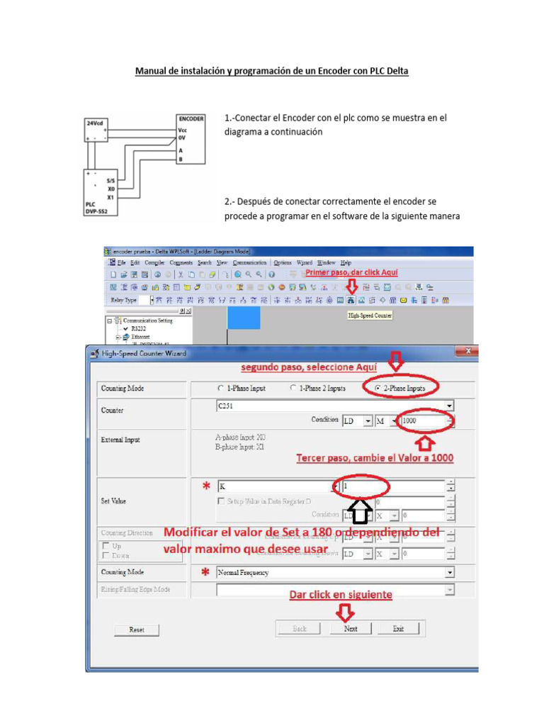Instalación y Programación de Encoder Delta | PDF