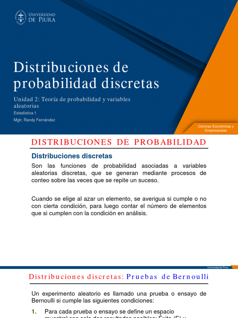 7 Distribuciones de Probabilidad Discreta | PDF | Probabilidad | Teoría de probabilidad