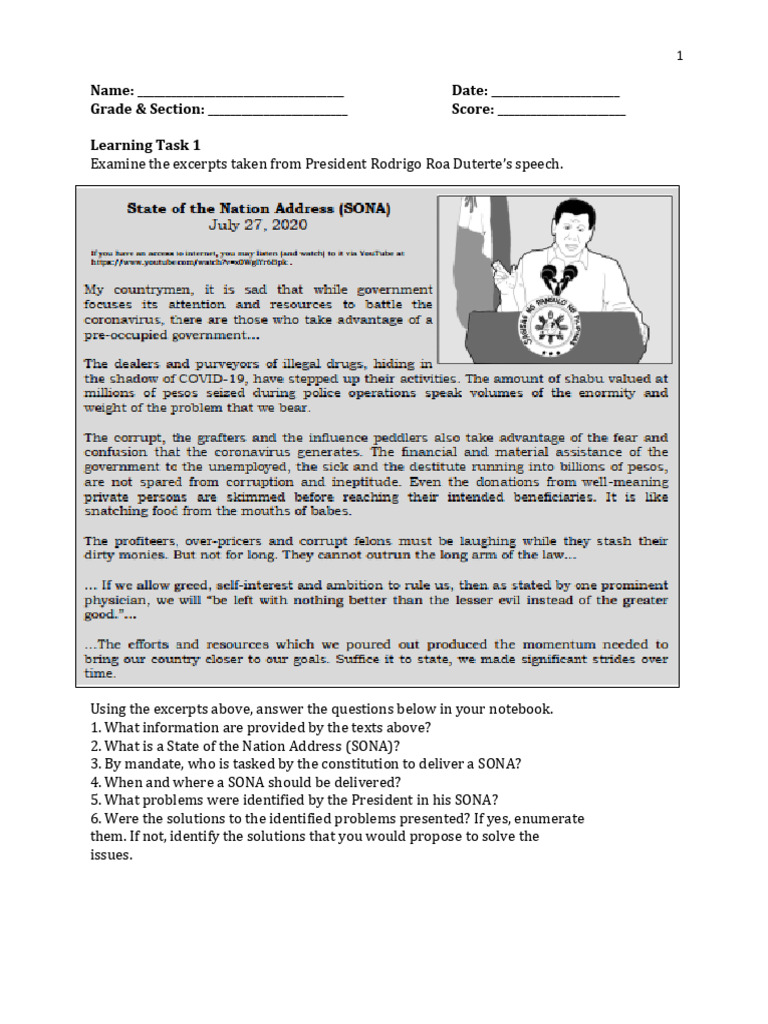 English 10 Q1 - Learning Tasks | PDF | Social Science