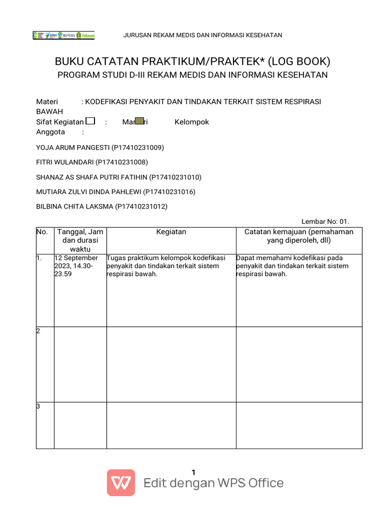 TM 7 - Logbook Format KKPMT Muskuloskeletal | PDF