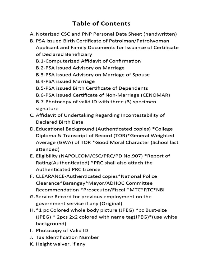 Table of Contents - Patrolman | PDF