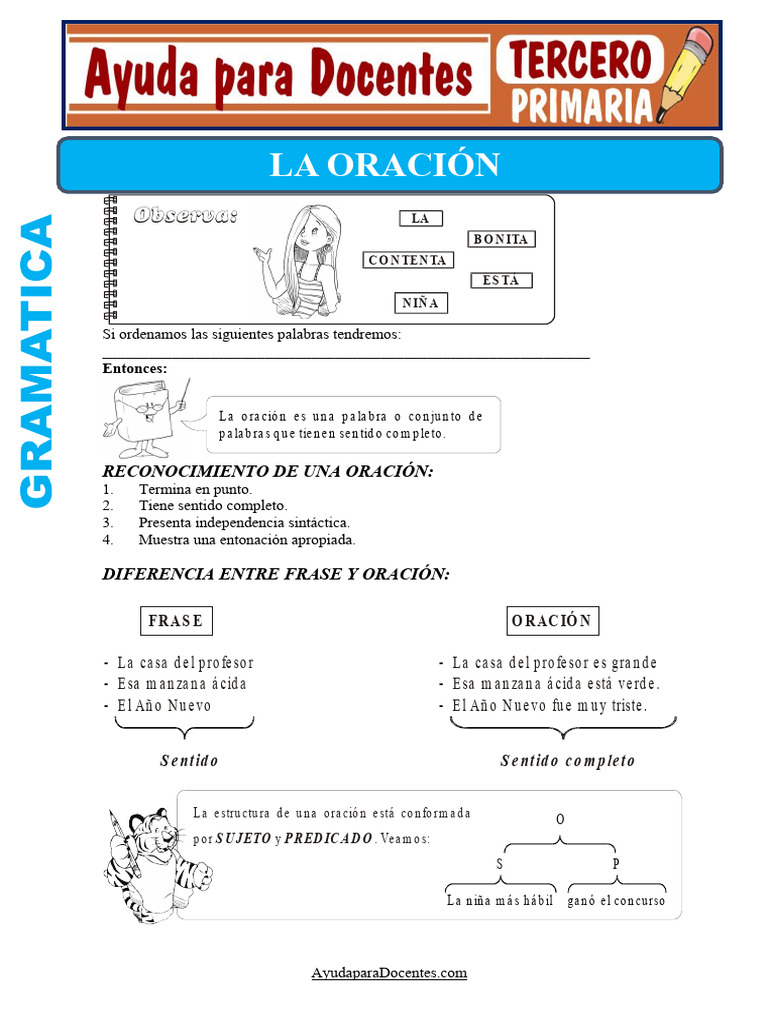 La Oracion para Tercero de Primaria 1 | PDF
