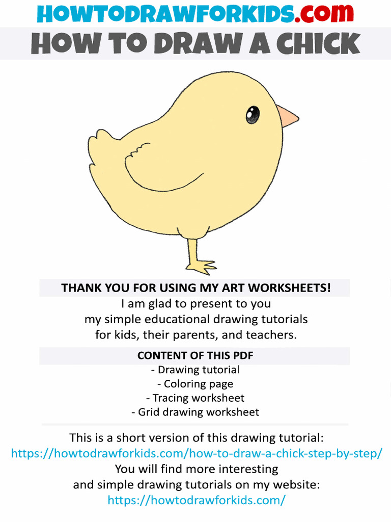 How To Draw A Chick Step by Step | PDF