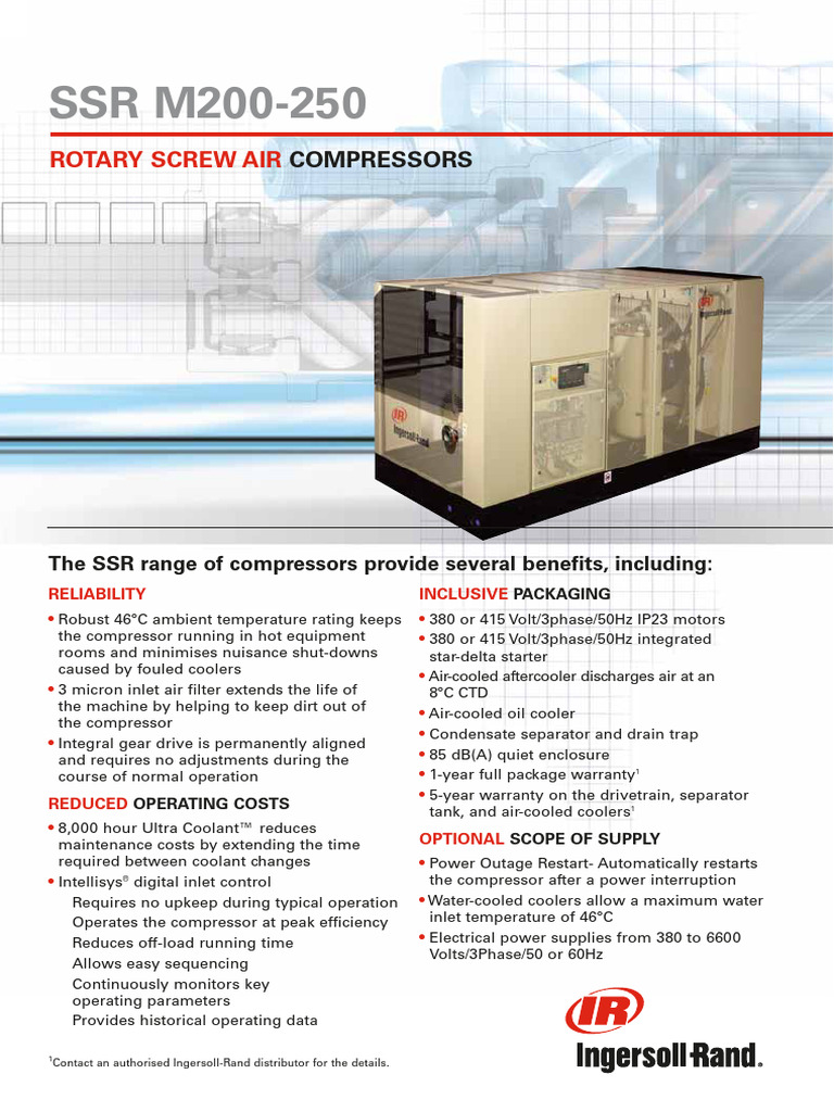 SSR M200-250: Rotary Screw Air | PDF | Mechanical Engineering ...