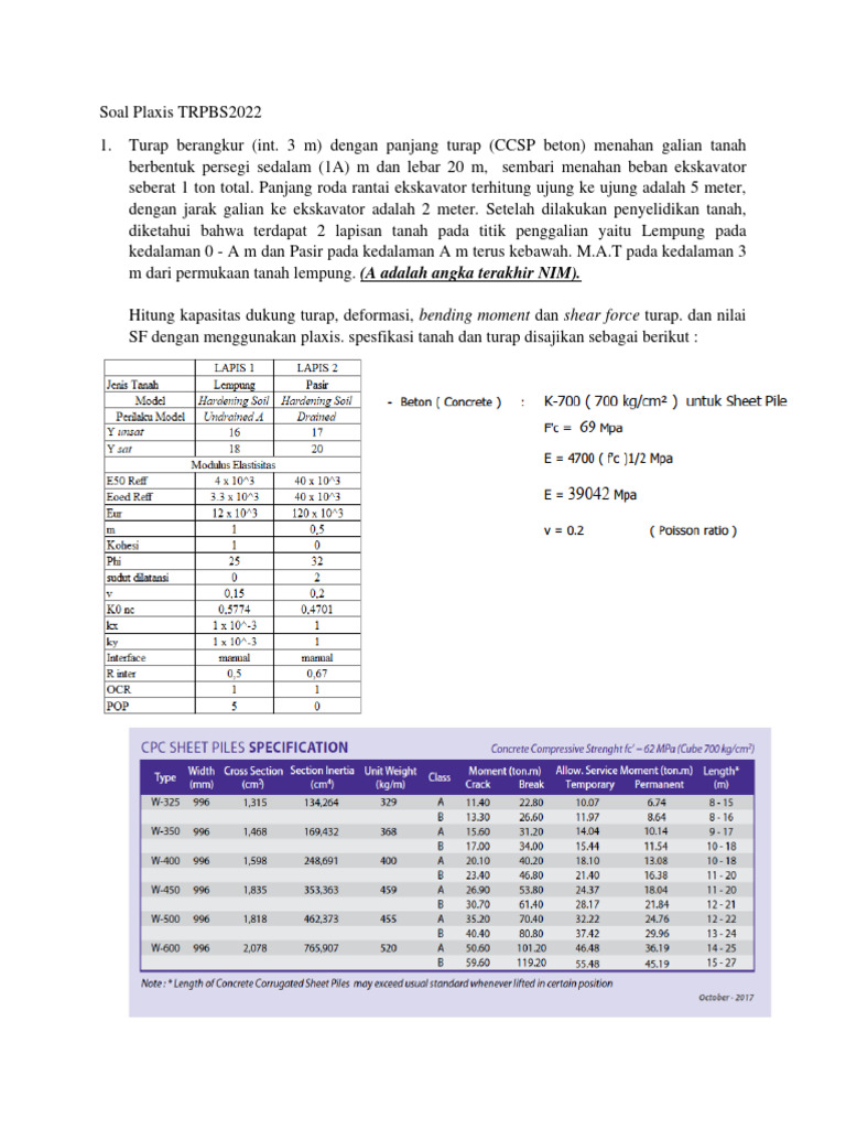 SOAL PLAXIS TRP22 Fix | PDF