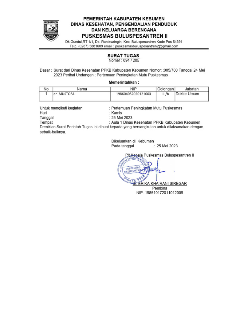SPT DR - Mustofa 25 Mei 2023 Mutu | PDF