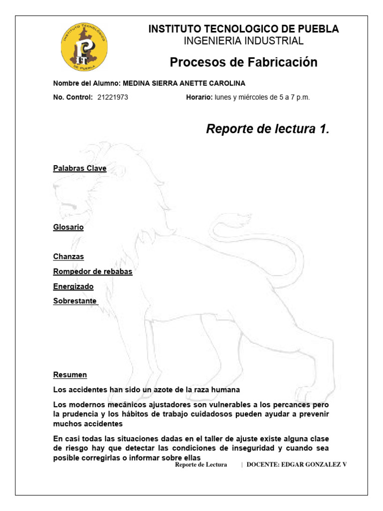 Formato Lecturas ITP | PDF