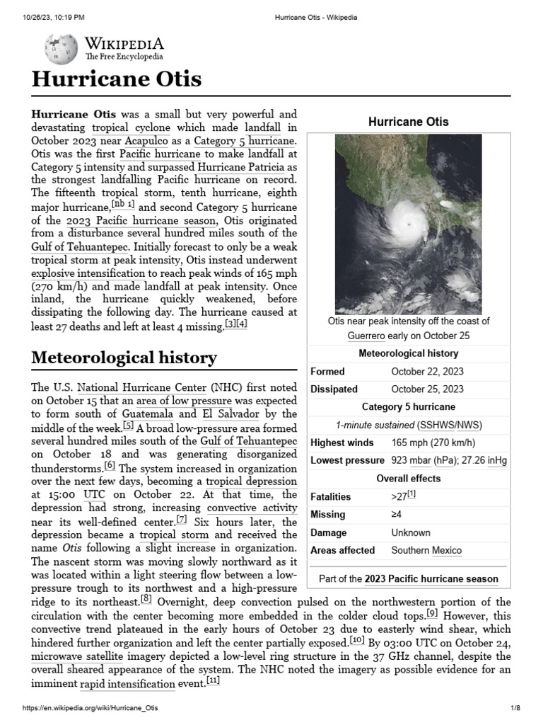 Hurricane Otis - Wikipedia | PDF
