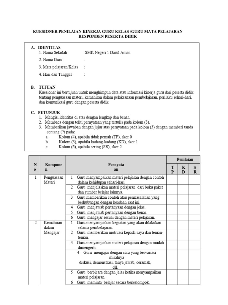 Laporan Umpan Balik Dari Siswa | PDF
