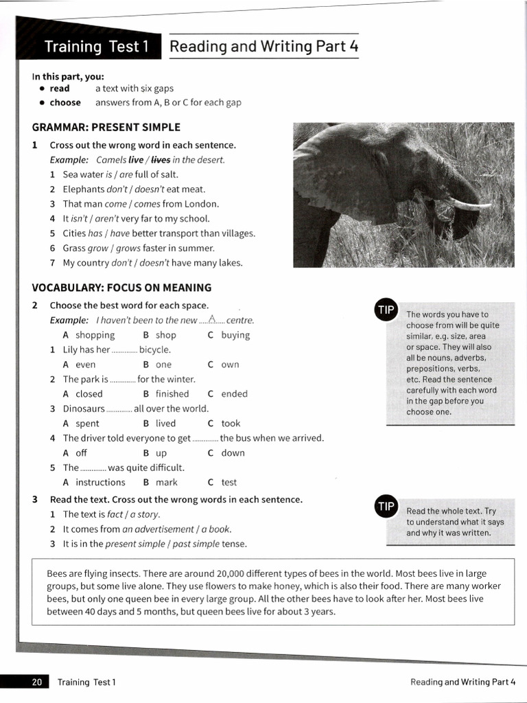 Reading and Writing Part 4 and 5 Mock 1 Ket | PDF