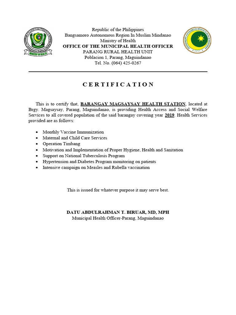 Certification From Rhu | PDF