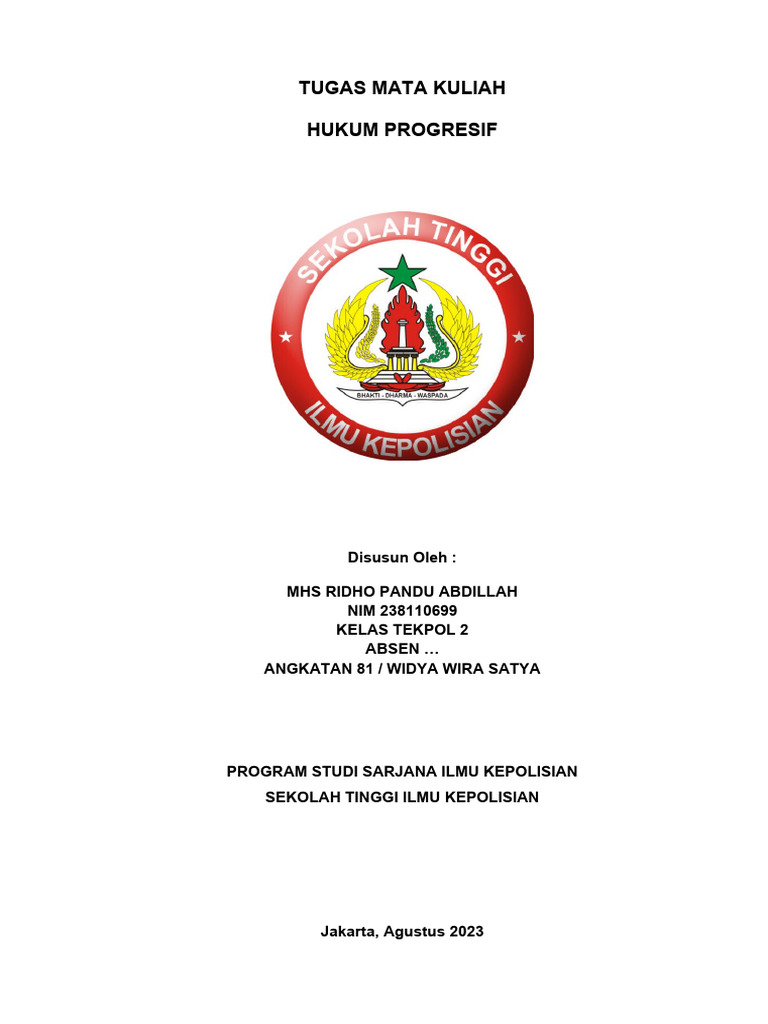 Tugas Hukum Progresif - 2 | PDF