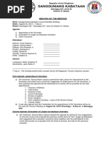 Sample SK Minutes of Meeting | PDF | Youth Organizations | Local Government