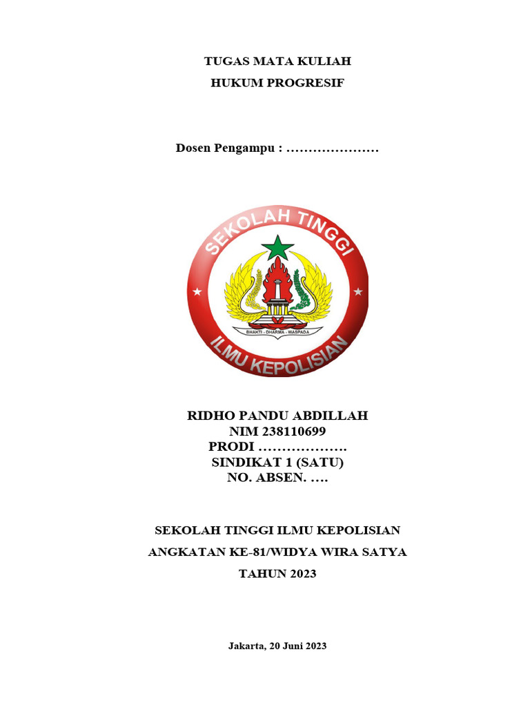 Contoh Hukum Progresif dalam Kepolisian | PDF