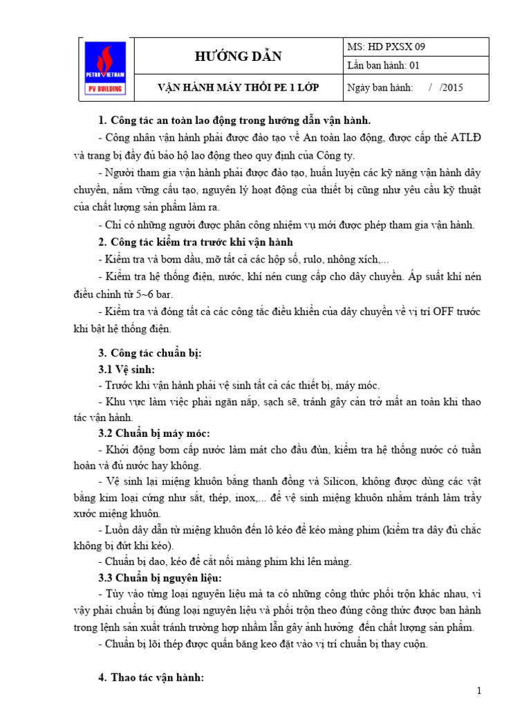9 - HDVH May Thoi Pe 1 Lop | PDF